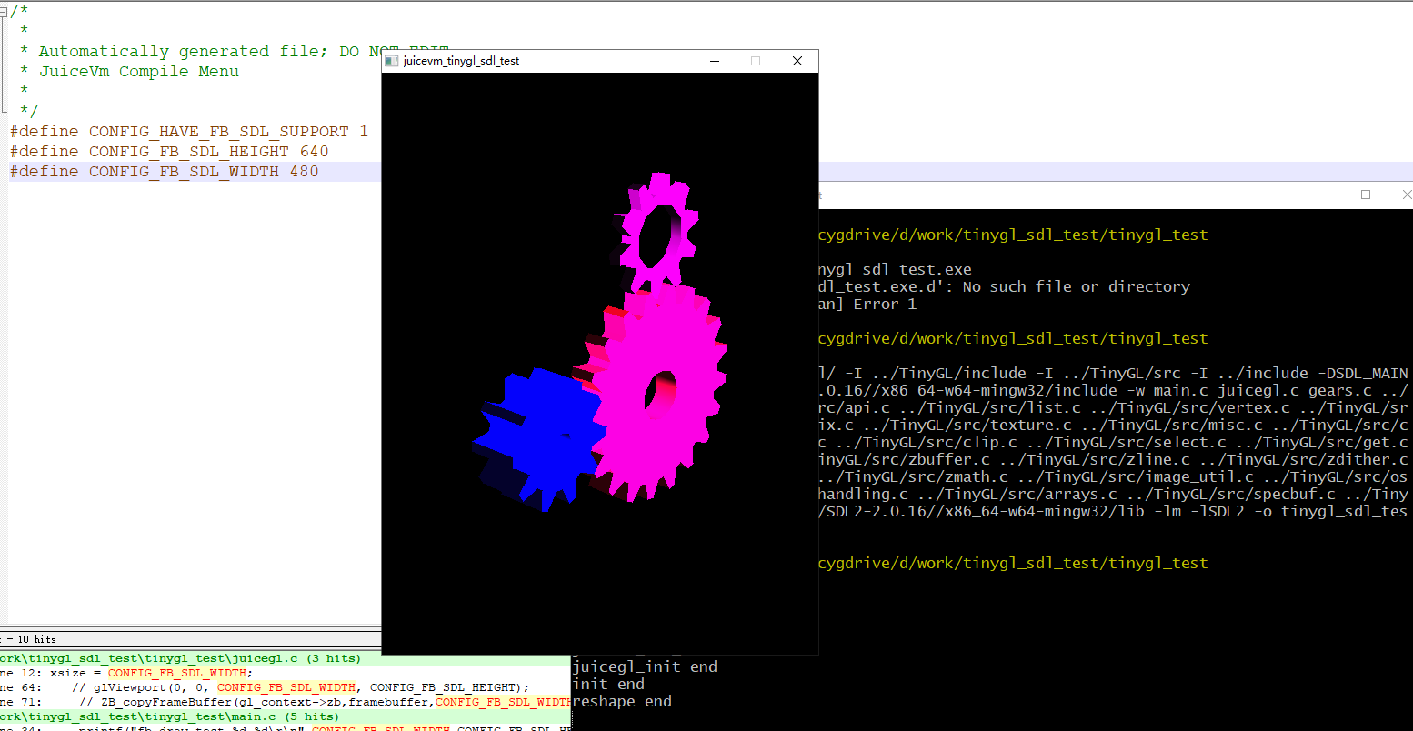 [开源]tinygl的sdl后端，跨平台opengl的子集tinygl运行 / 计算机图形/GUI/RTOS/FileSystem ...